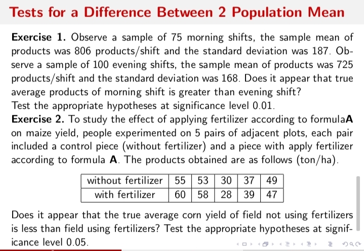Solved Exercise 1. Observe a sample of 75 morning shifts, | Chegg.com