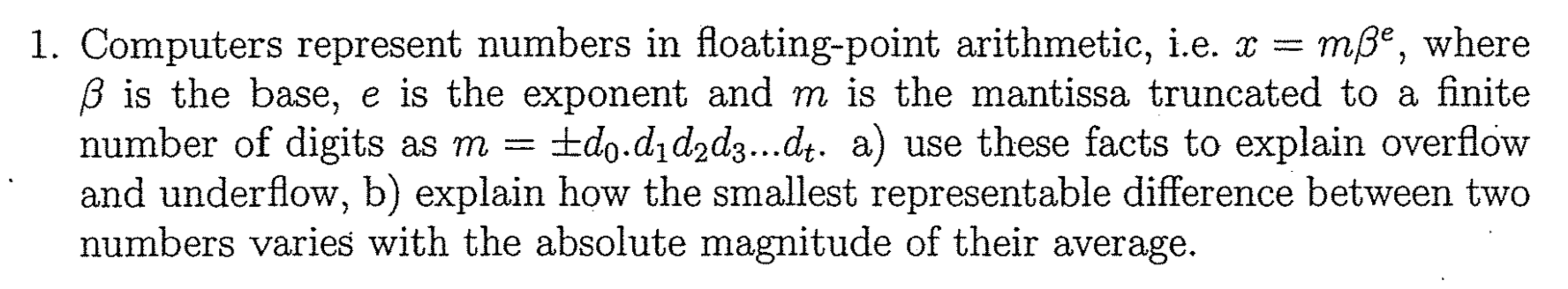 Solved 1. Computers represent numbers in floating-point | Chegg.com