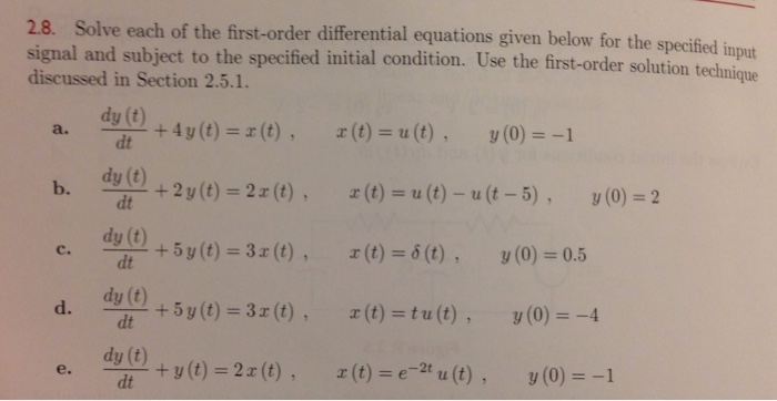 Solved Solve each of the first-order differential equations | Chegg.com