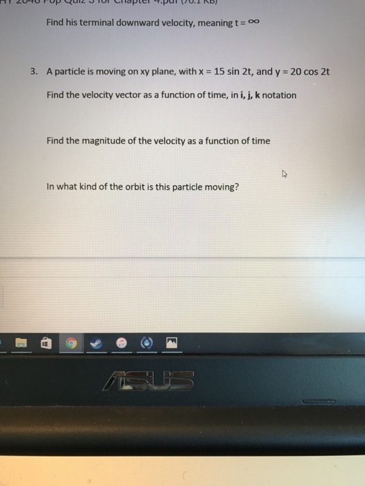 Solved A particle is moving on xy plane, with x = 15 sin 2t, | Chegg.com