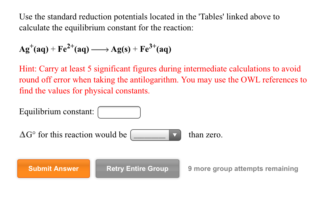 Use the standard reduction potentials located in the | Chegg.com