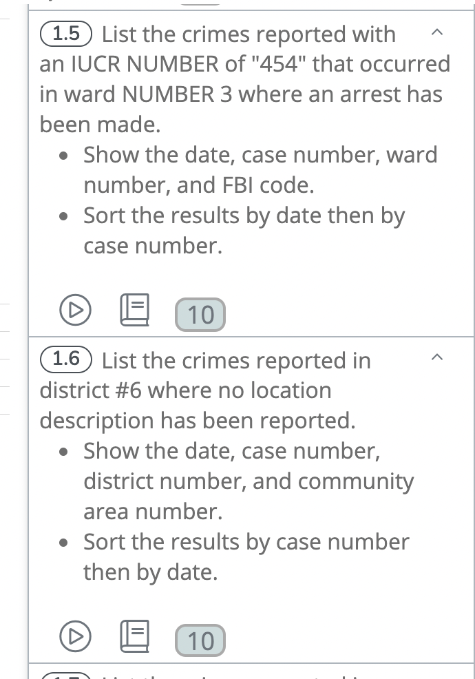 Solved х MyEducator Tasks 1.3 List the crimes reported to | Chegg.com