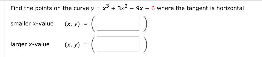 Solved Find the points on the curve y = x3 + 3x2 − 9x + 6 | Chegg.com