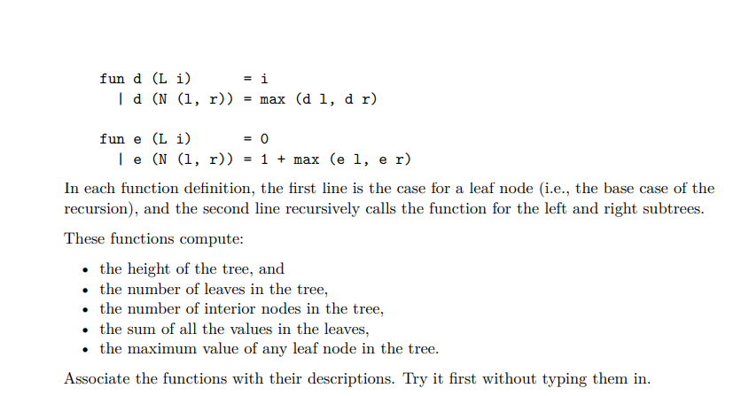 Solved 2. (10 pts) Given the following ML declarations of a | Chegg.com