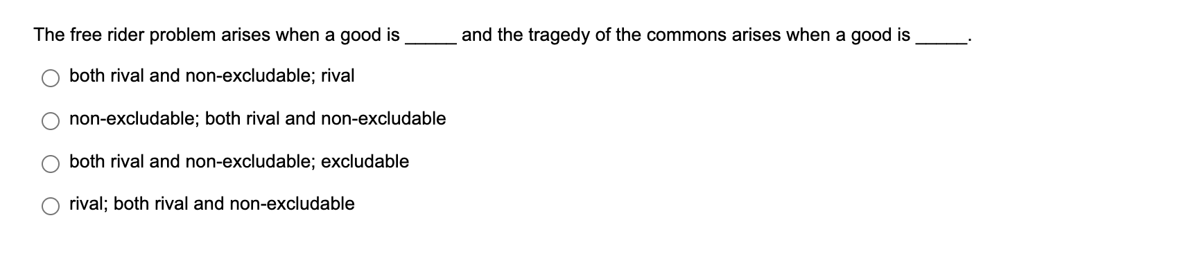 Solved The free rider problem arises when a good is and the | Chegg.com