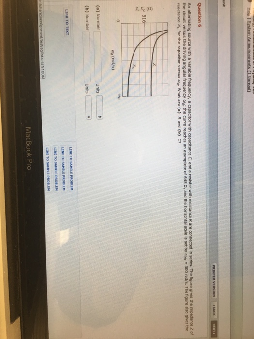 Solved An alternating source with a variable frequency, a | Chegg.com