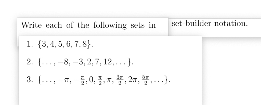 Solved Write each of the following sets in set-builder | Chegg.com