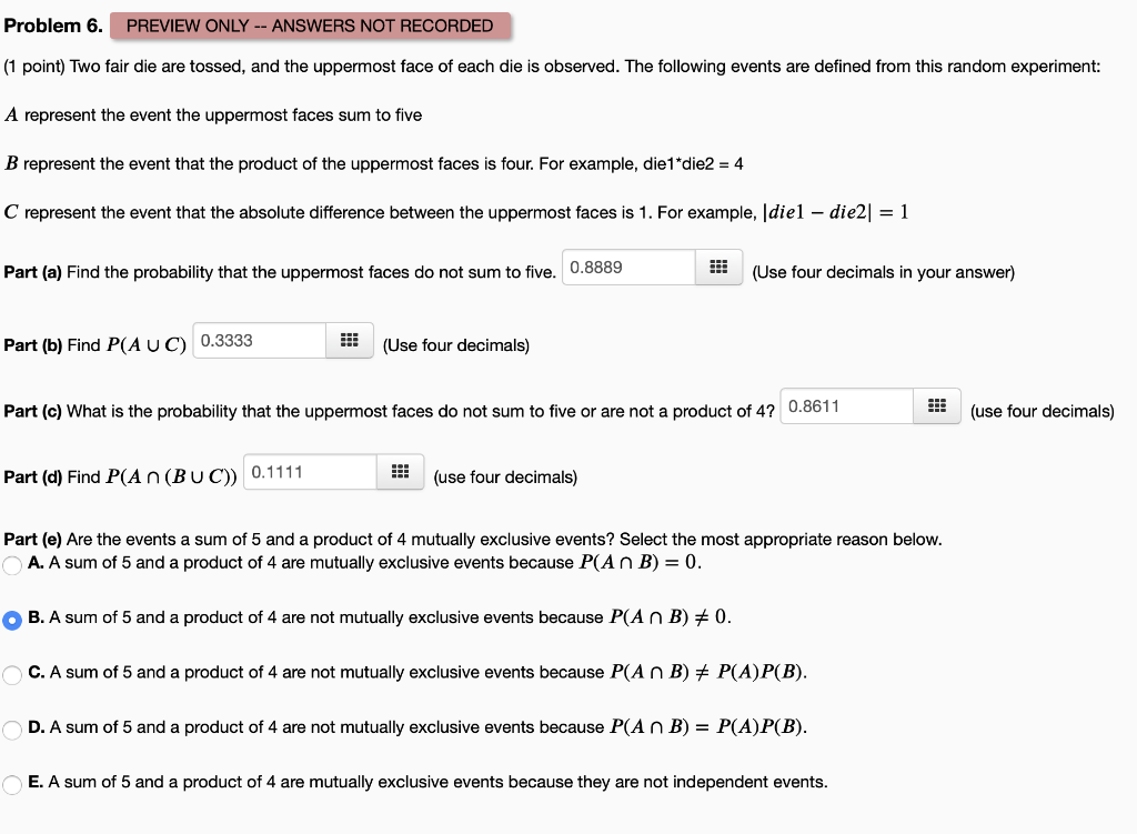 Solved Problem 6. PREVIEW ONLY -- ANSWERS NOT RECORDED (1 | Chegg.com