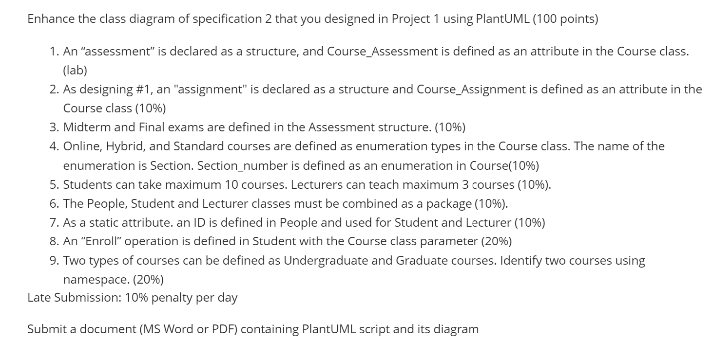 Solved Project 2: Please provide code in UML for project 2. | Chegg.com