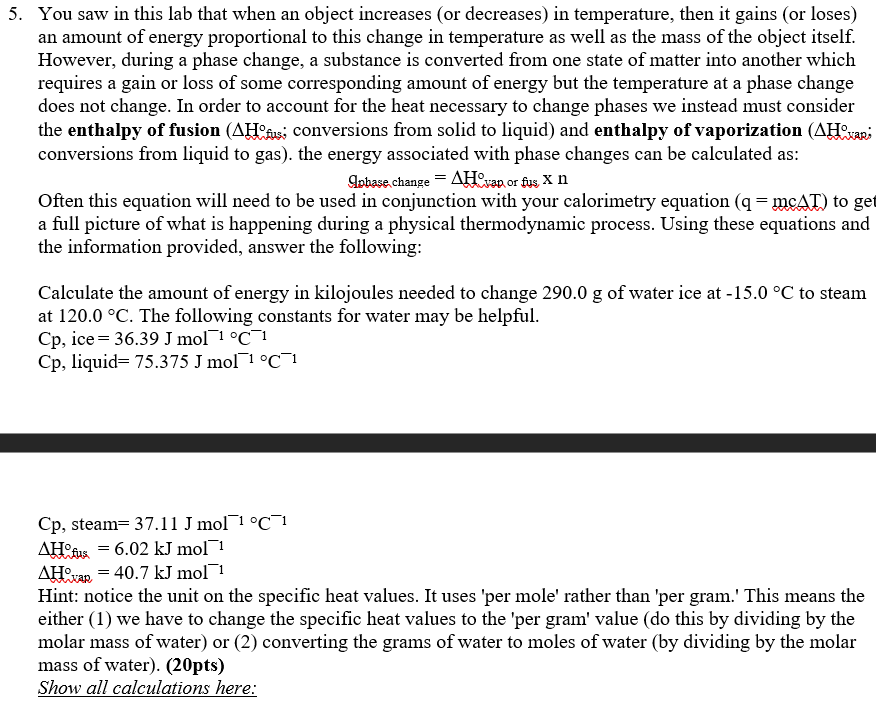 Solved 5. You saw in this lab that when an object increases | Chegg.com