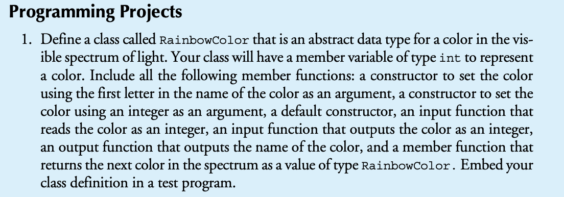 Solved rogramming Projects 1. Define a class called | Chegg.com