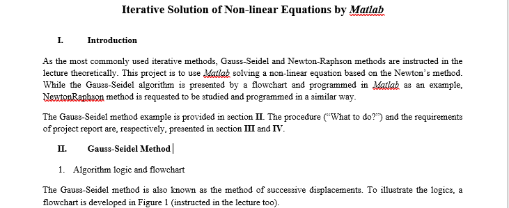 Iterative Solution of Non-linear Equations by Matlab | Chegg.com