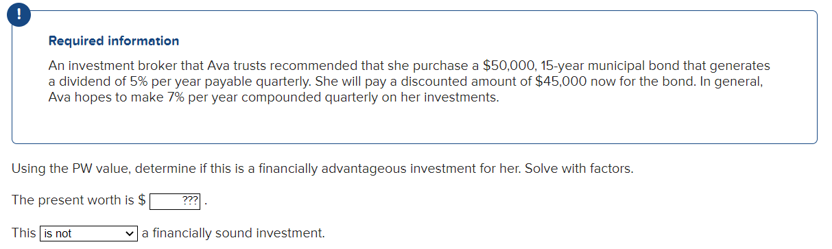 Solved ! Required information An investment broker that Ava | Chegg.com