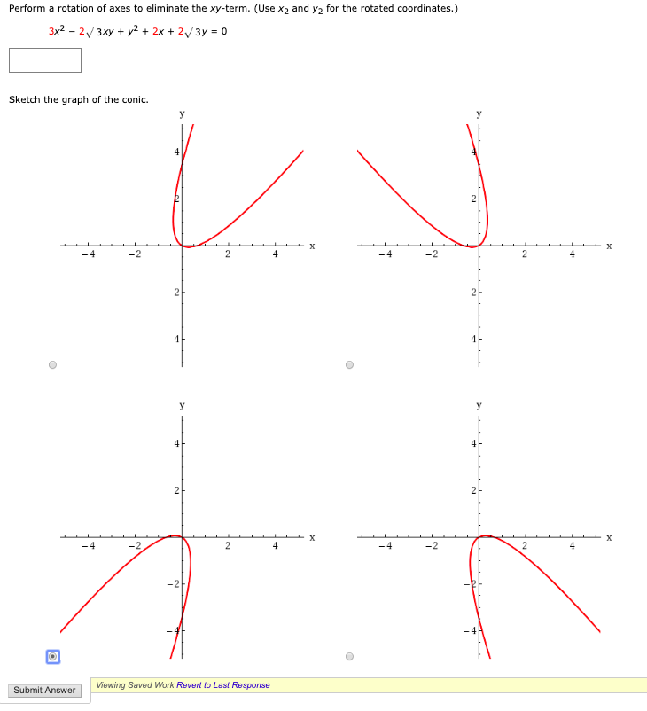 Solved Perform a rotation of axes to eliminate the xy-term. | Chegg.com