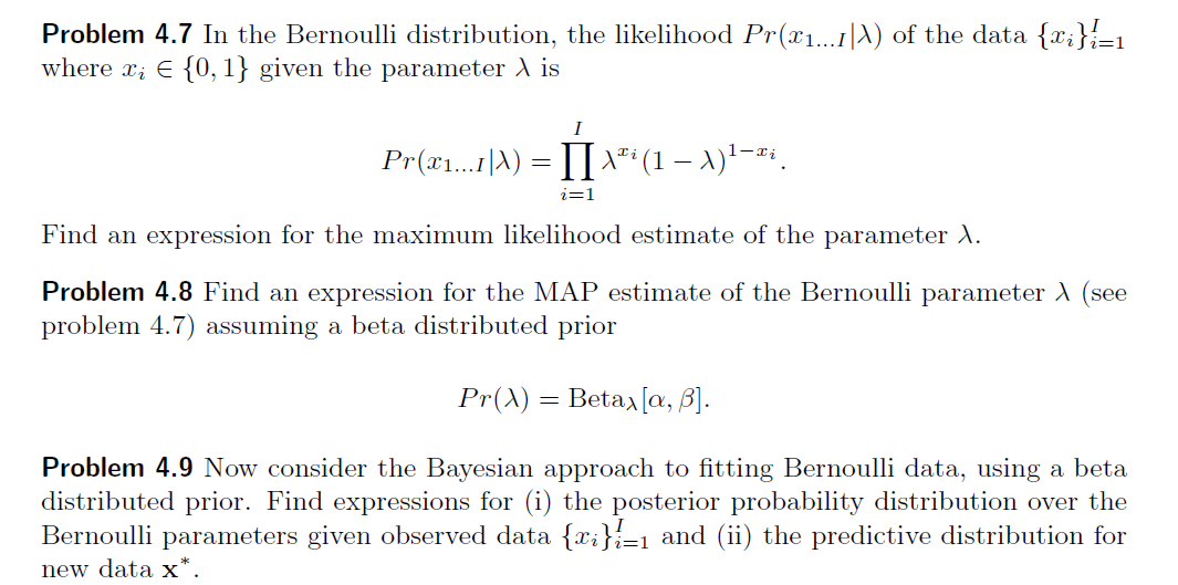 Solved Problem 4.7 In the Bernoulli distribution, the | Chegg.com