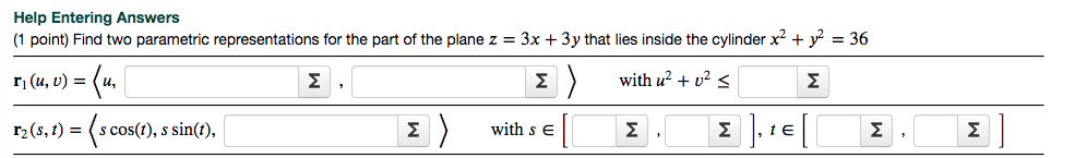 Solved Help Entering Answers 1 Point Find Two Parametric
