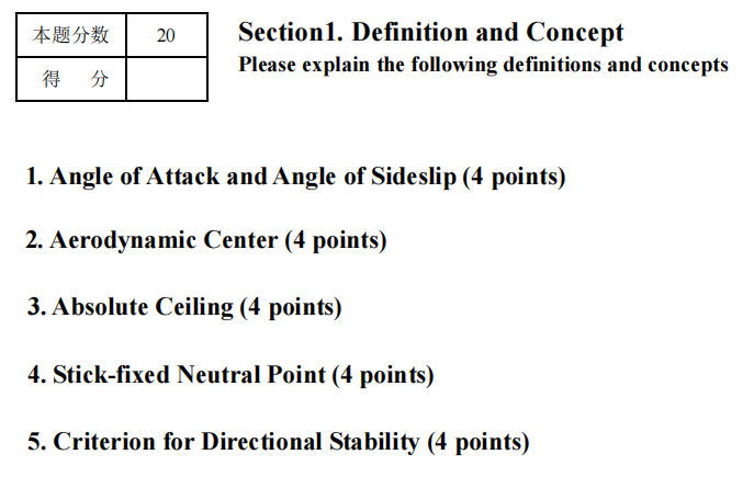 Solved 本题分数 20 Section 1. Definition and Concept Please | Chegg.com