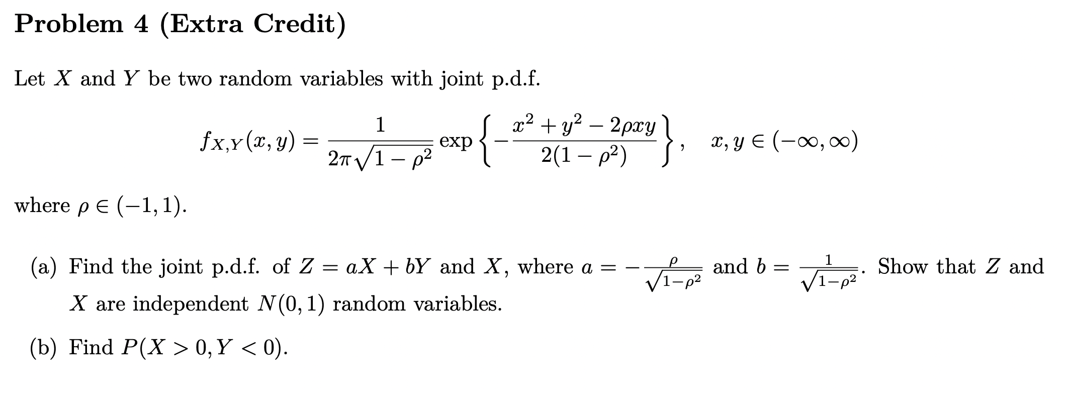 Solved Problem 4 (Extra Credit)Let x ﻿and Y ﻿be two random | Chegg.com