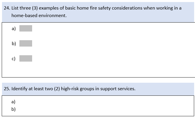 Solved 24. List three (3) examples of basic home fire safety | Chegg.com