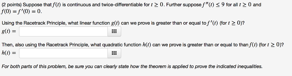 Solved (2 points) Suppose that f(t) is continuous and | Chegg.com