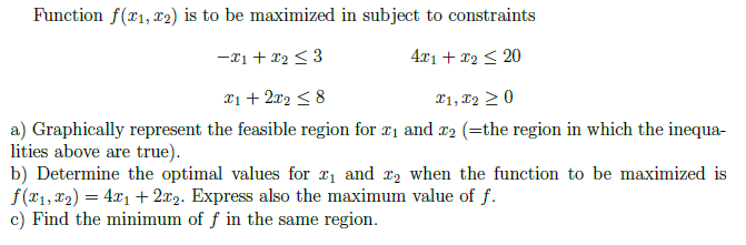 Solved Function f(21,22) is to be maximized in subject to | Chegg.com