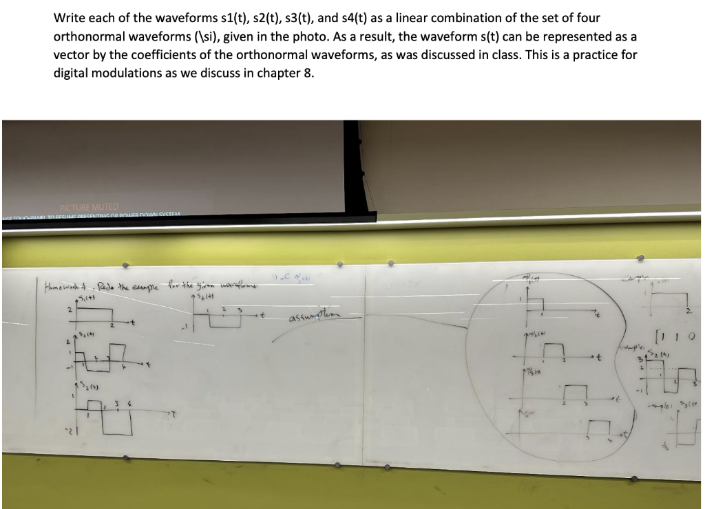 Write each of the waveforms s1(t),s2(t),s3(t), and | Chegg.com