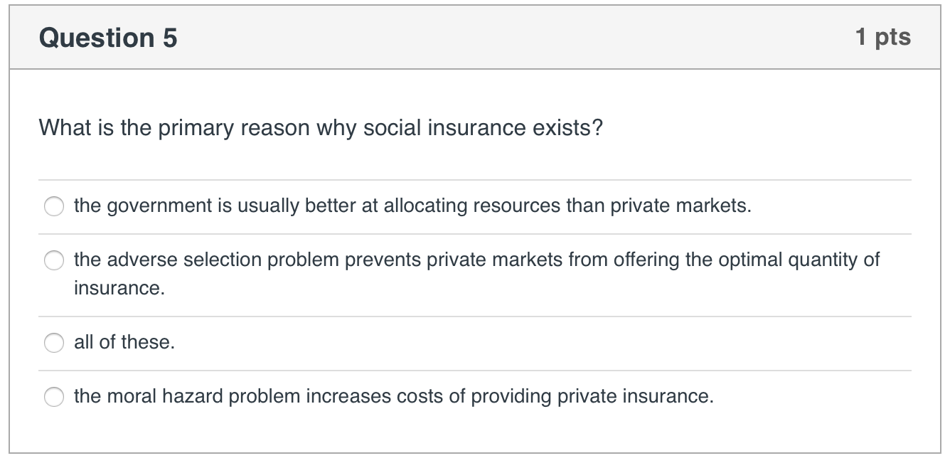 Solved Question 5 1 pts What is the primary reason why | Chegg.com