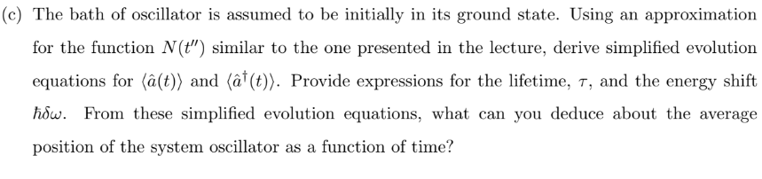 Solved Consider a harmonic oscillator of angular frequency ω | Chegg.com