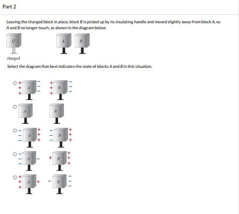 Solved Two neutral stainless steel blocks labeled A and B | Chegg.com