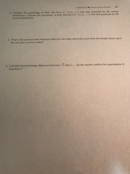 Solved LABORATORY 4S Nuclear Counting Statistics LABORATORY | Chegg.com
