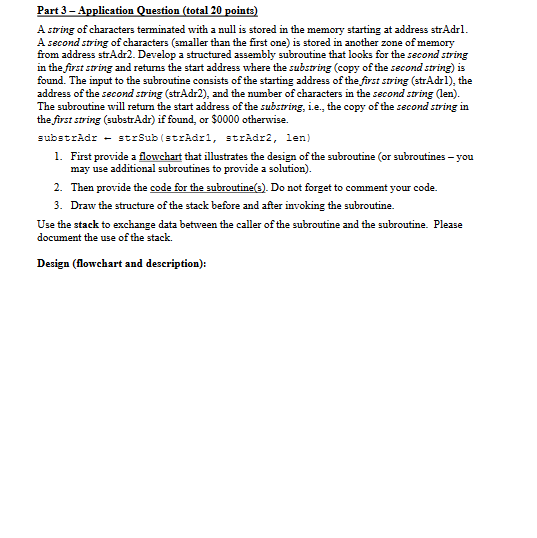 Part 3-Application Question (total 20 points) A | Chegg.com