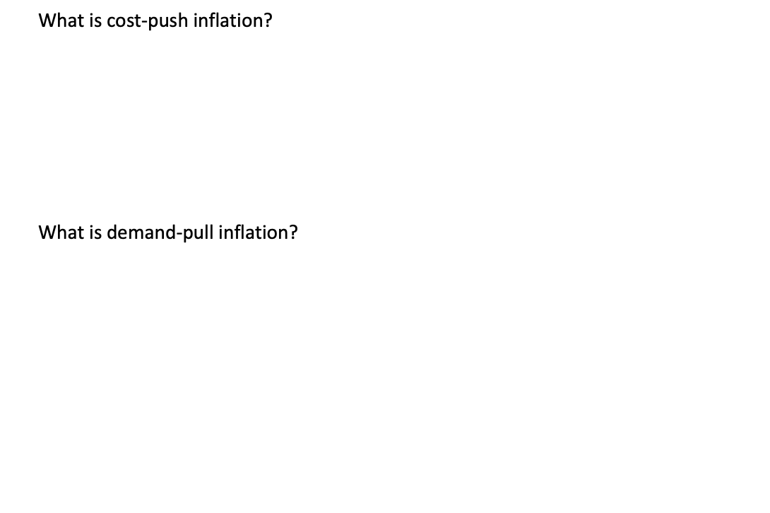 Solved What is cost-push inflation? What is demand-pull | Chegg.com