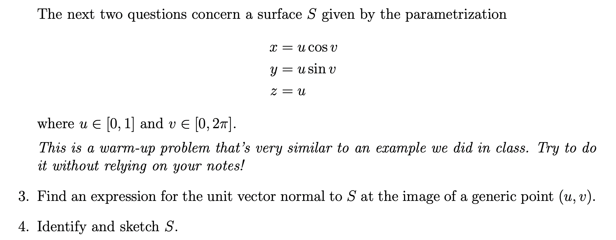 Solved The next two questions concern a surface S given by | Chegg.com