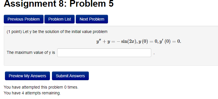 Solved Assignment 8: Problem 5 Previous Problem Problem List | Chegg.com