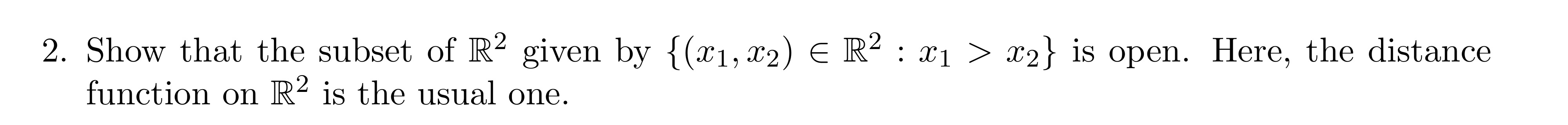 Solved Show that the subset of R2 ﻿given by | Chegg.com