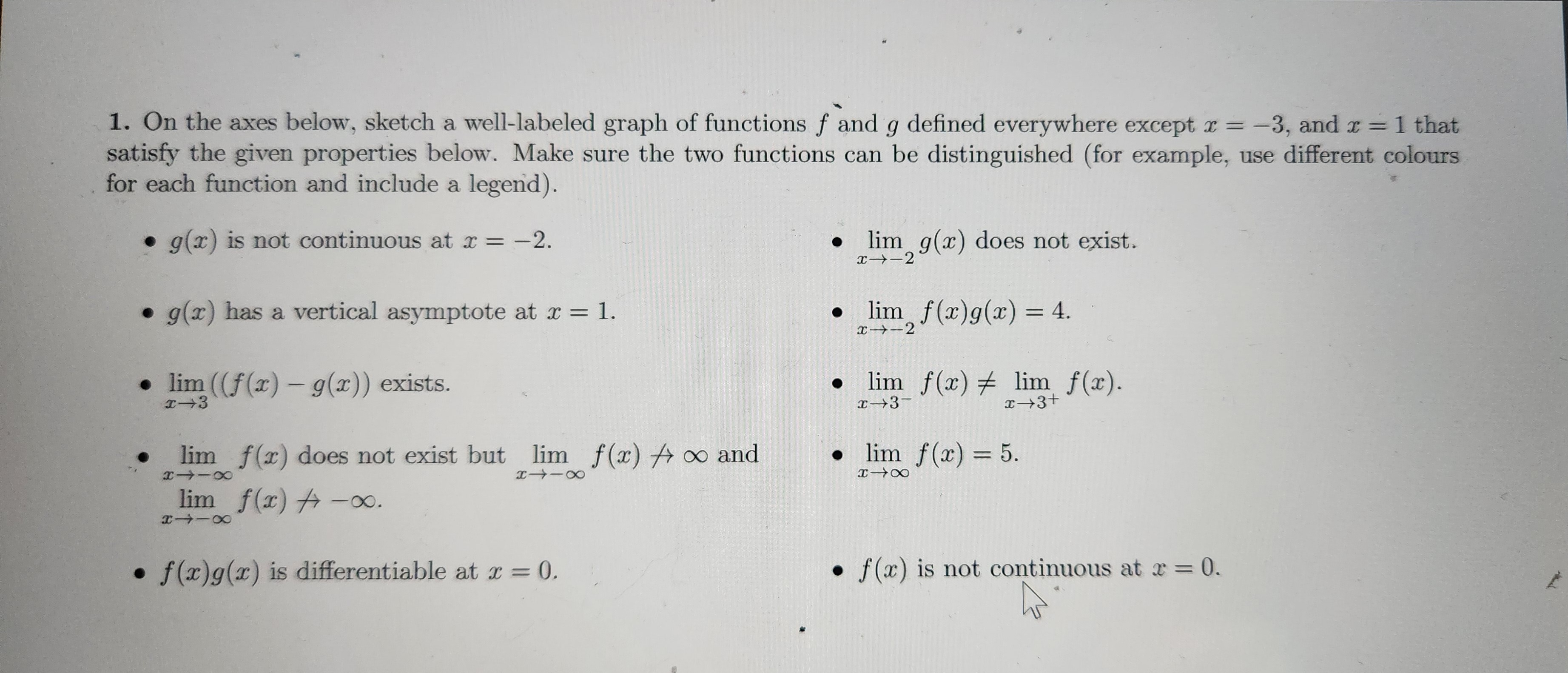 Solved 1. On the axes below, sketch a well-labeled graph of | Chegg.com