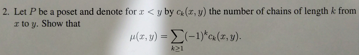 Solved 2. Let P be a poset and denote for x | Chegg.com