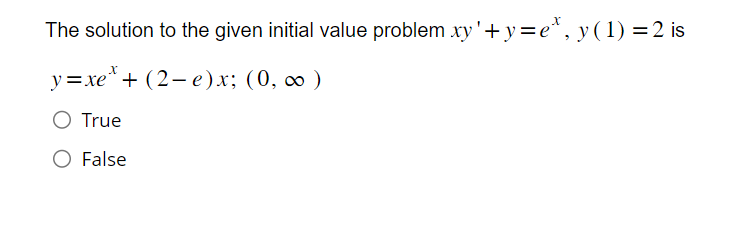 Solved The solution to the given initial value problem | Chegg.com