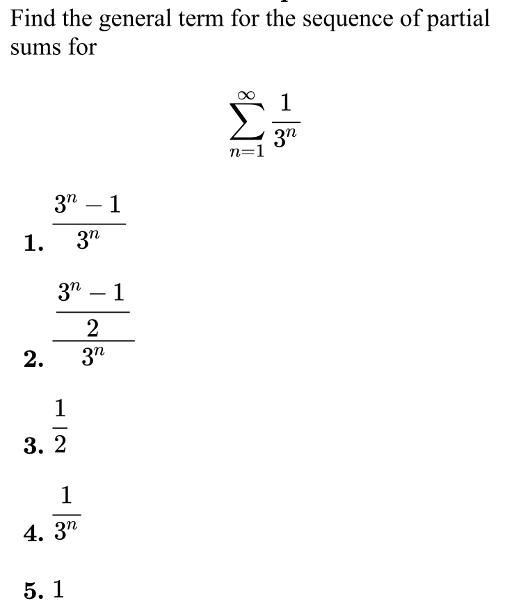 Solved Find the general term for the sequence of partial | Chegg.com
