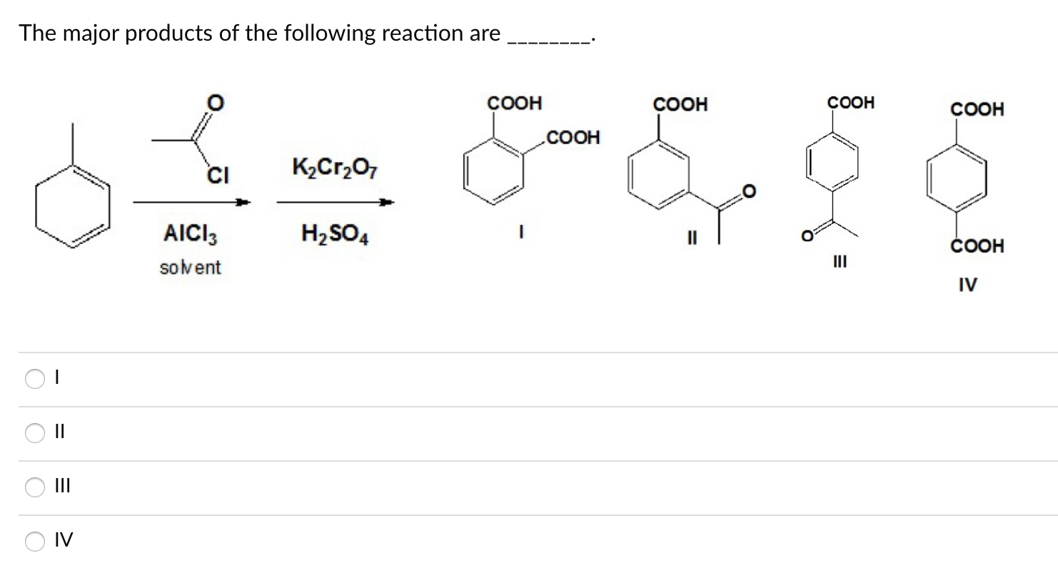 Solved The major products of the following reaction are COOH | Chegg.com