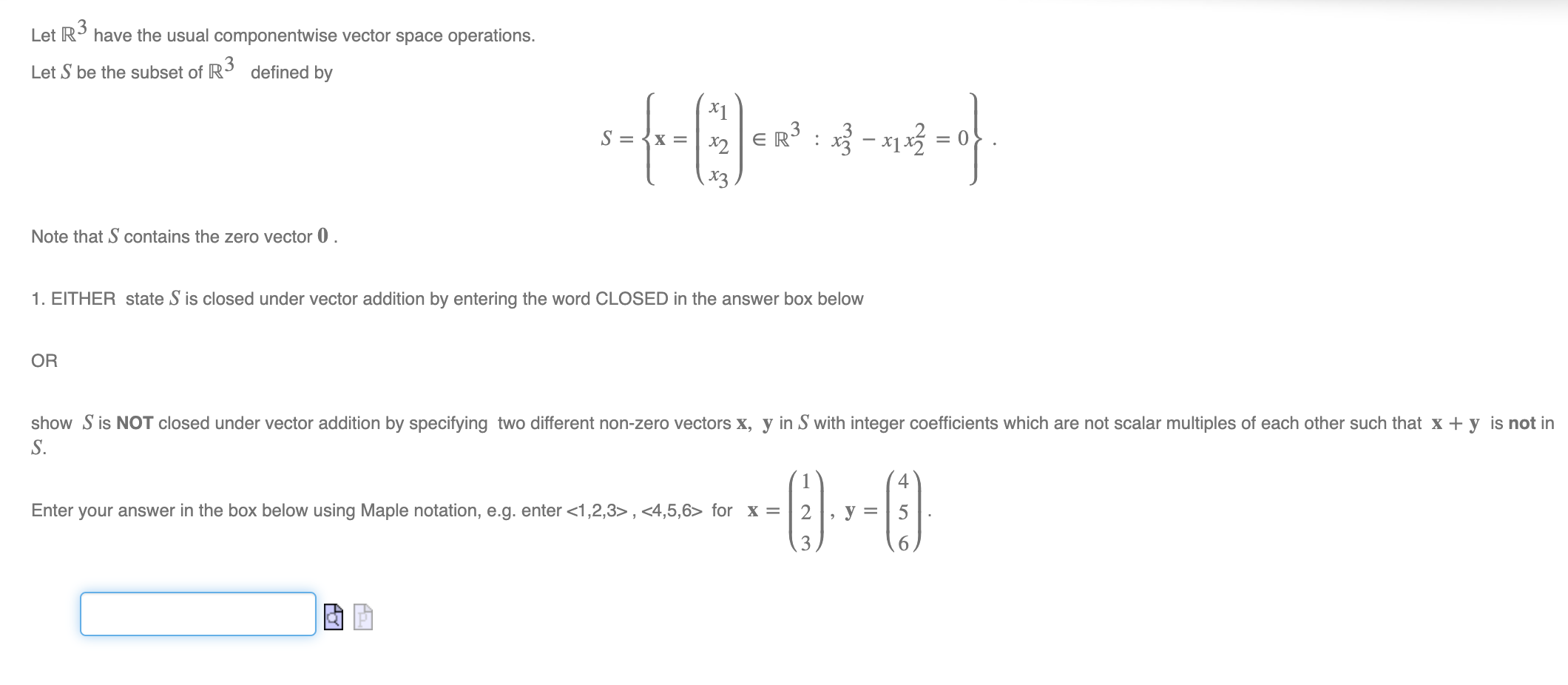 Solved Let R3 have the usual componentwise vector space | Chegg.com