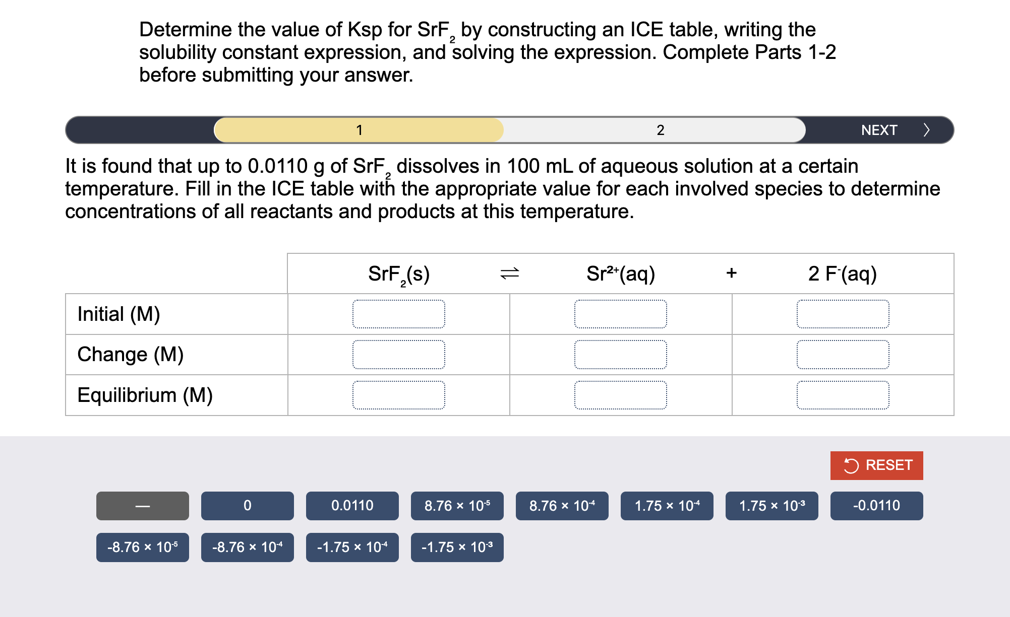 Solved Determine the value of Ksp for SrF2 by constructing | Chegg.com