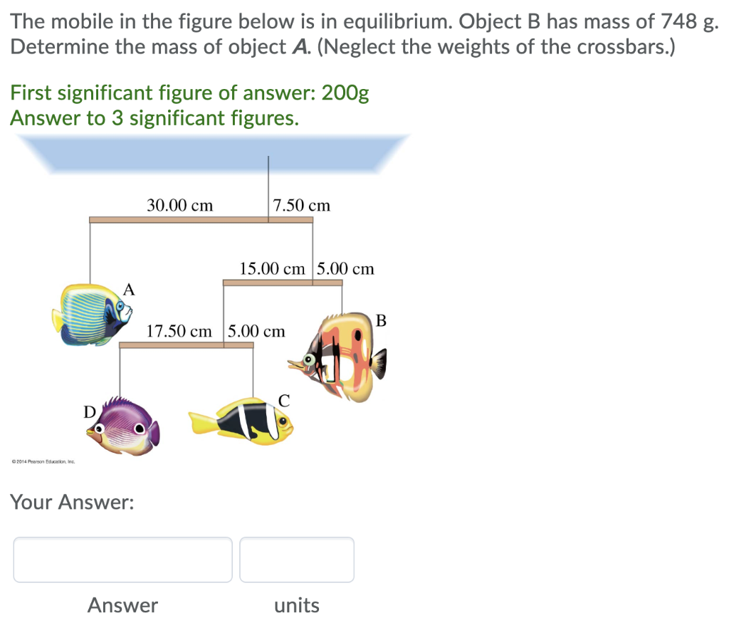 Solved The mobile in the figure below is in equilibrium. | Chegg.com