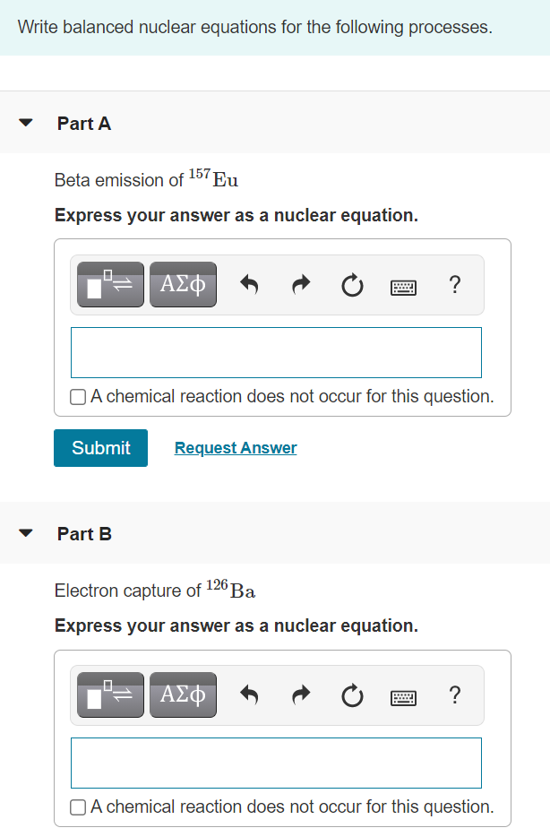 Solved Write balanced nuclear equations for the following | Chegg.com