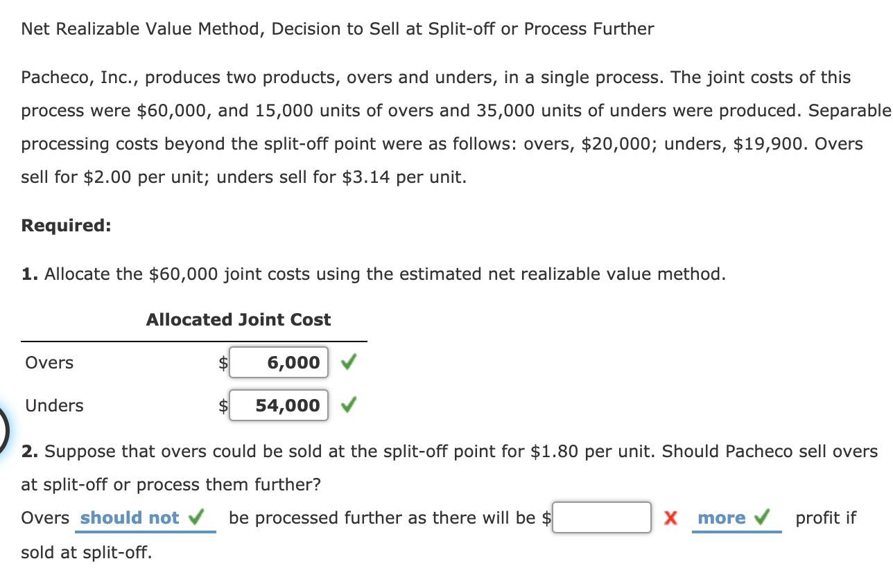 Solved Net Realizable Value Method, Decision to Sell at | Chegg.com
