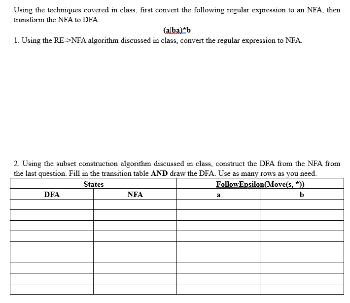 Using the techniques covered in class, first convert | Chegg.com