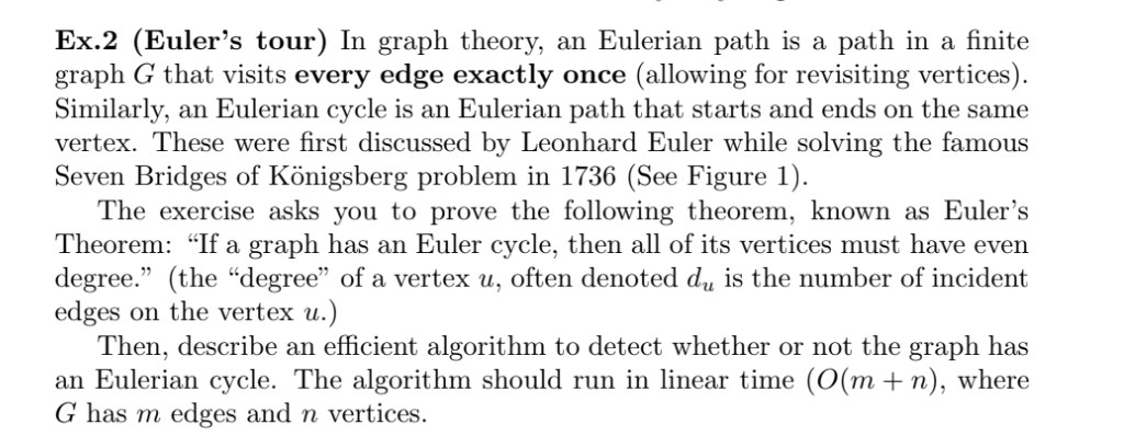 Solved Ex 2 Eulers Tour In Graph Theory An Eulerian Path