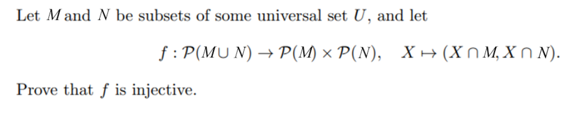 Solved Let M and N be subsets of some universal set U, and | Chegg.com