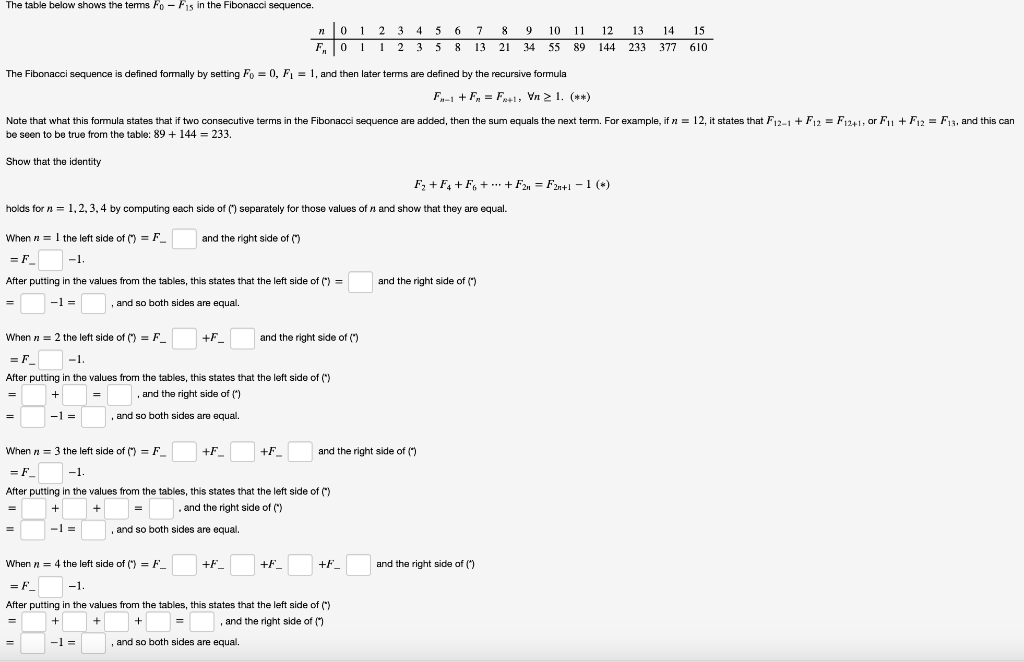 Solved The table below shows the terms Fo - F1s in the | Chegg.com