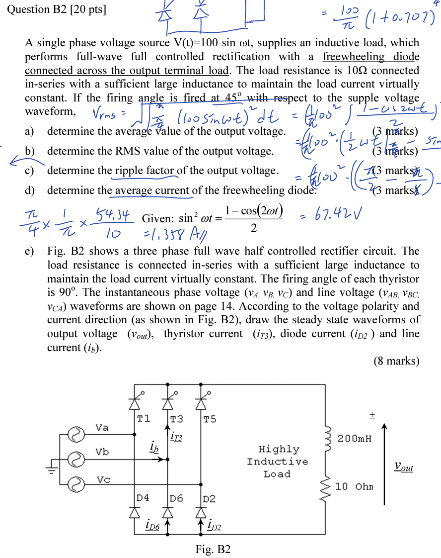 Solved A single phase voltage source V(t)=100 ﻿sin \omega t, | Chegg.com